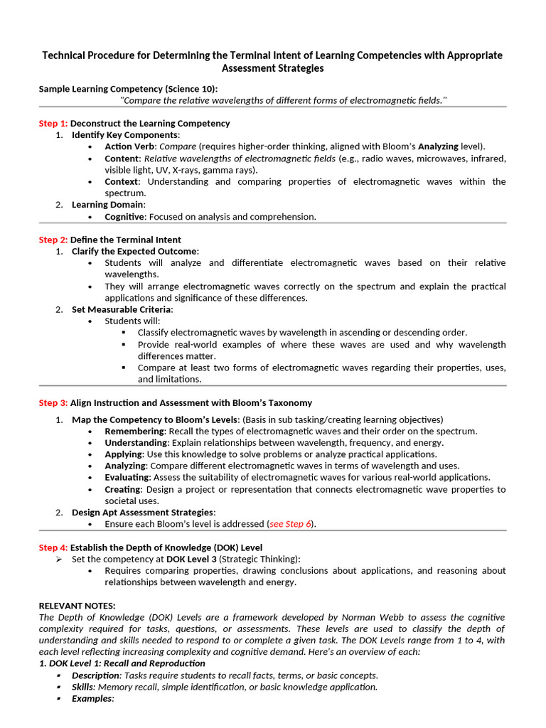 Ing Competencies With Appropriate Assessment Strategies | PDF ...
