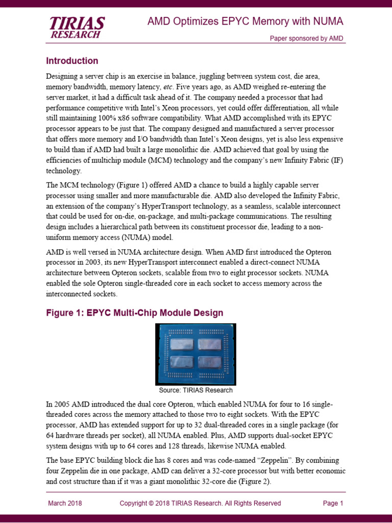 AMD-Optimizes-EPYC-Memory-With-NUMA | PDF | Multi Core Processor | Computer Science