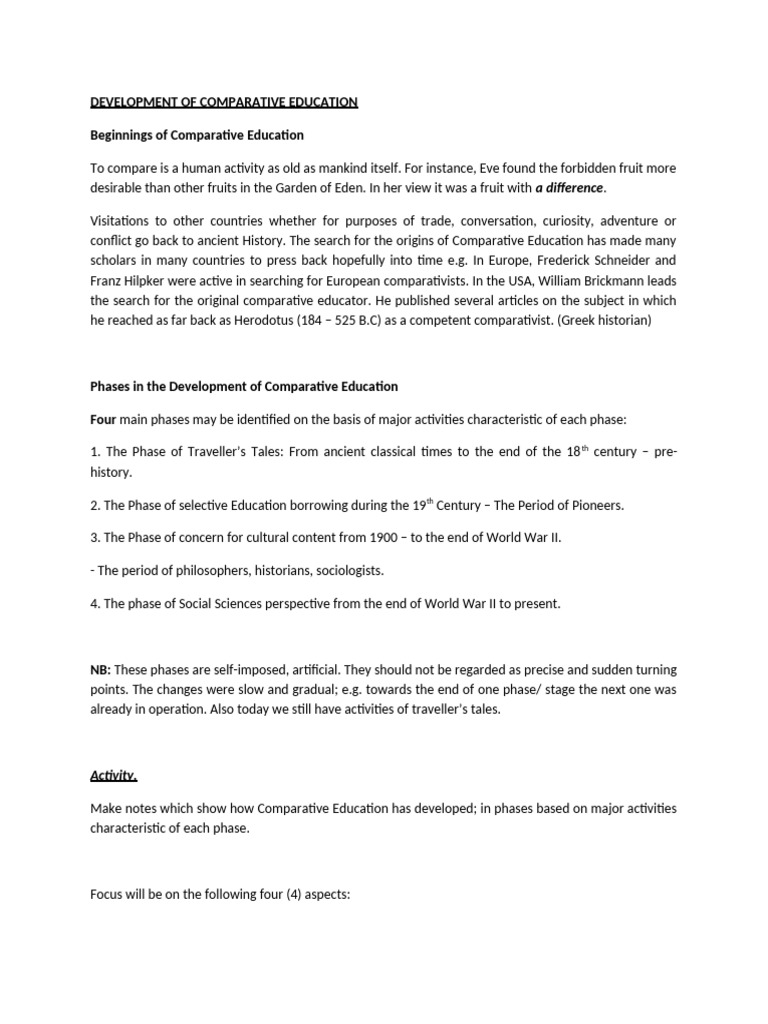 Phases of Comparative Education Development | PDF | Achaemenid Empire ...