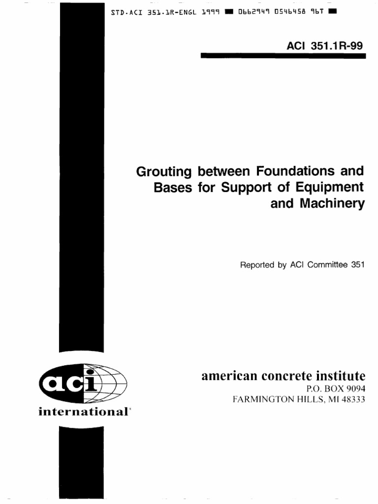 ACI 351.1R-1999 灌浆 | PDF | Cement | Concrete