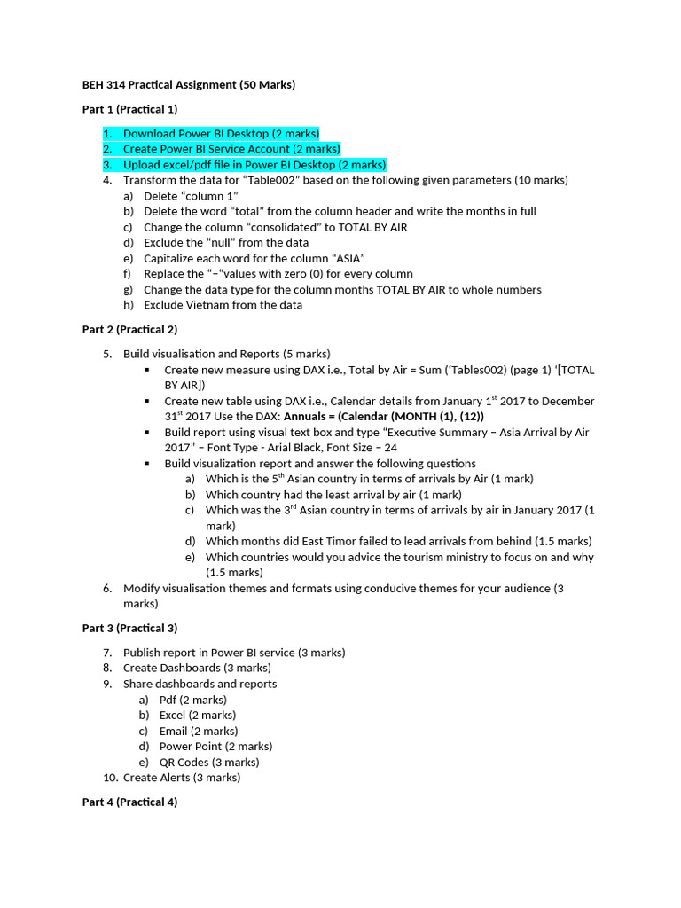 Power BI Practical Assignment Guide | PDF
