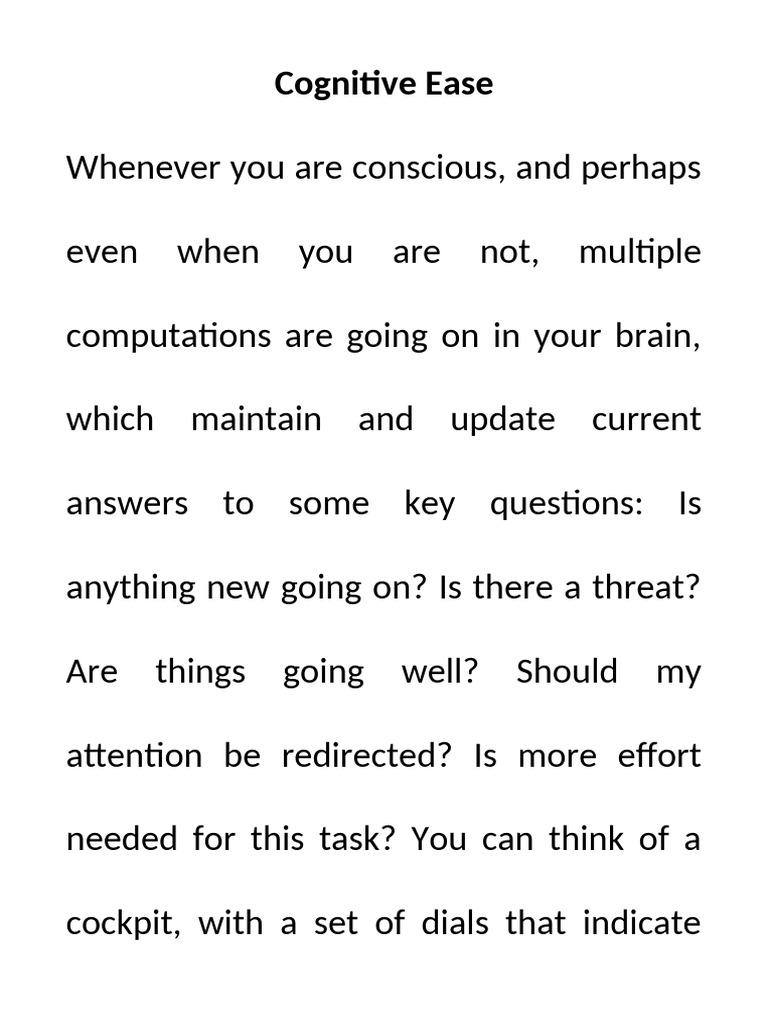 16 Cognitive Ease | PDF | Cognition | Attention