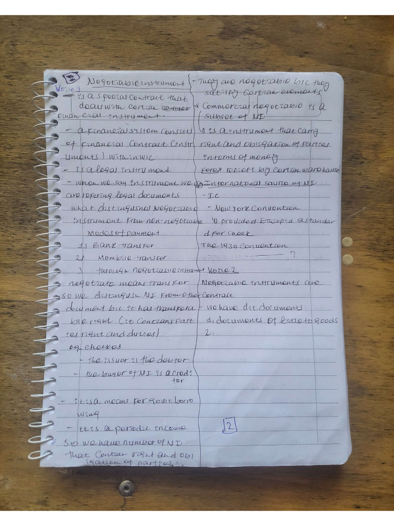 Negotiable Voice Note | PDF