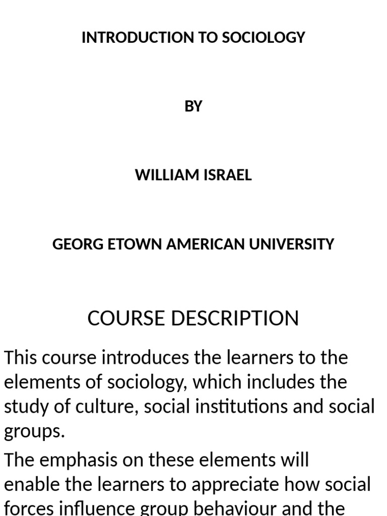 Intro To Sociology Unit One | PDF | Sociology | Émile Durkheim
