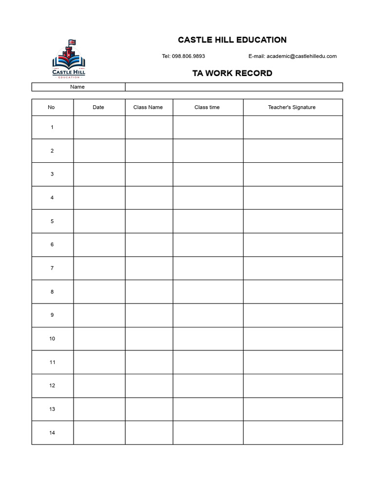 TA Work Record 2 | PDF