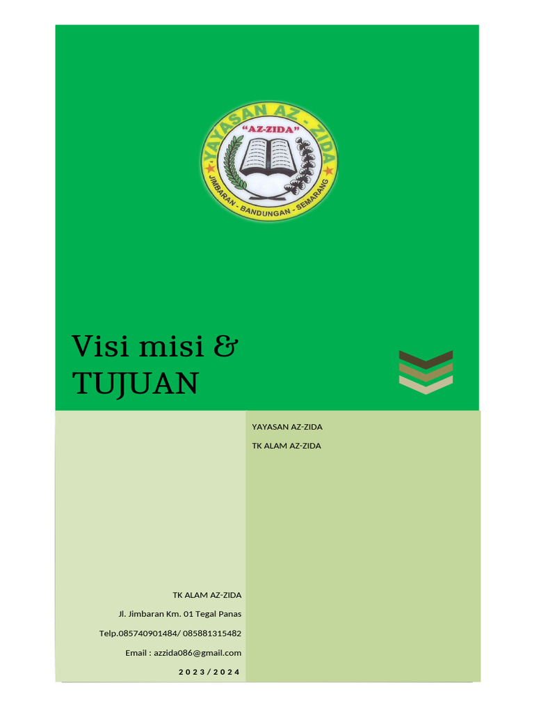 Visi Misi Dan Tujuan TK 2023-2024 | PDF