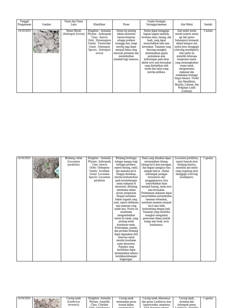 tabel pengamatan ddpt | PDF