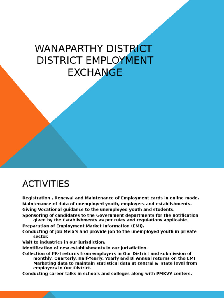 Wanaparthy Employment Exchange | PDF | Employment | Economies