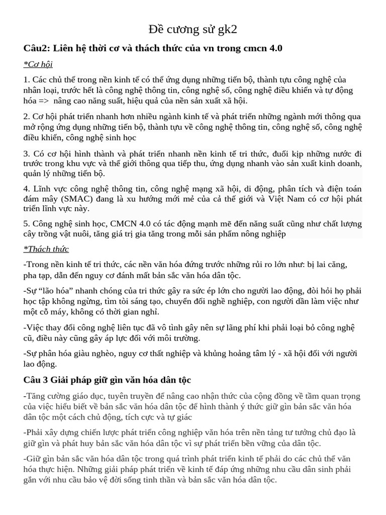 Đề-cương-sử-gk2 | PDF