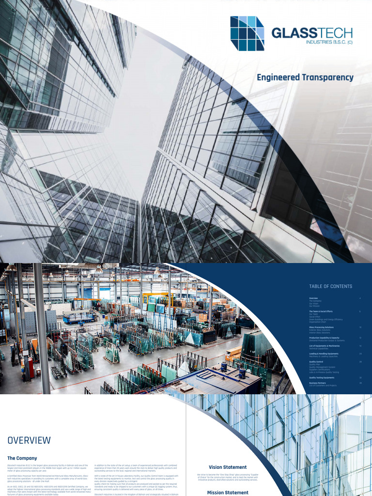 Glasstech Company Profile | PDF | Glasses | Materials
