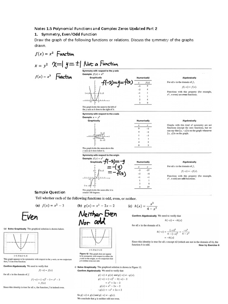 Notes 15 Polynomial Functions And Complex Zeros Updated Part 2 Updated Pdf Zero Of A