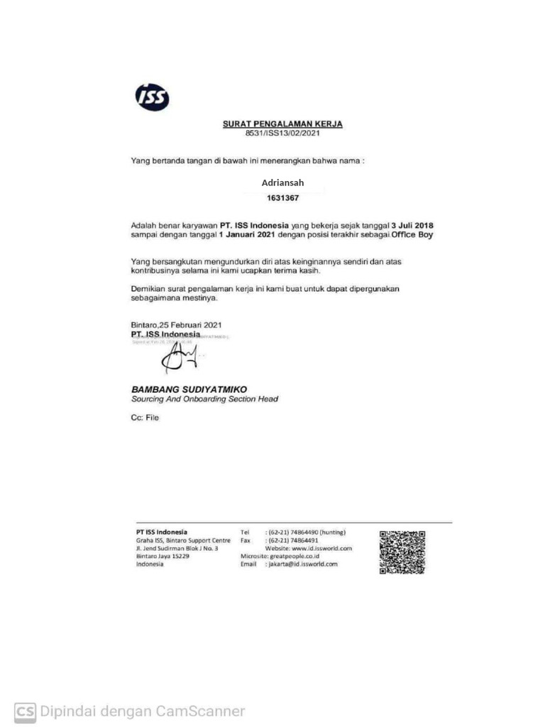 Paklaring ISS Bule | PDF