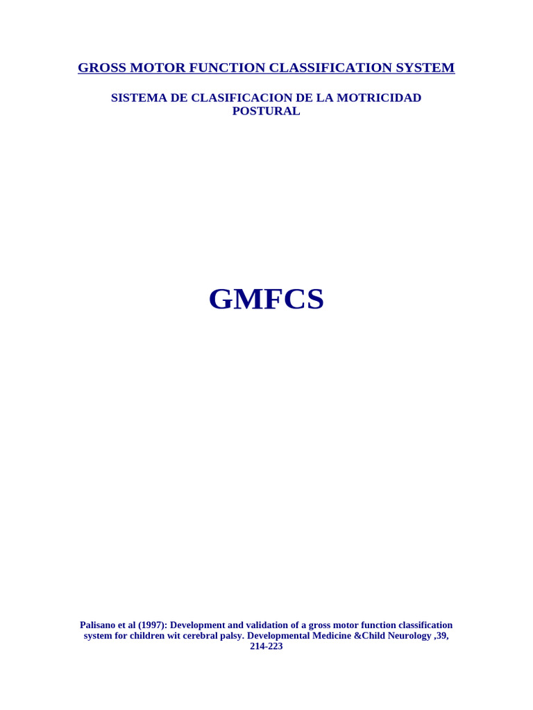 Gross Motor Function Classification System | PDF