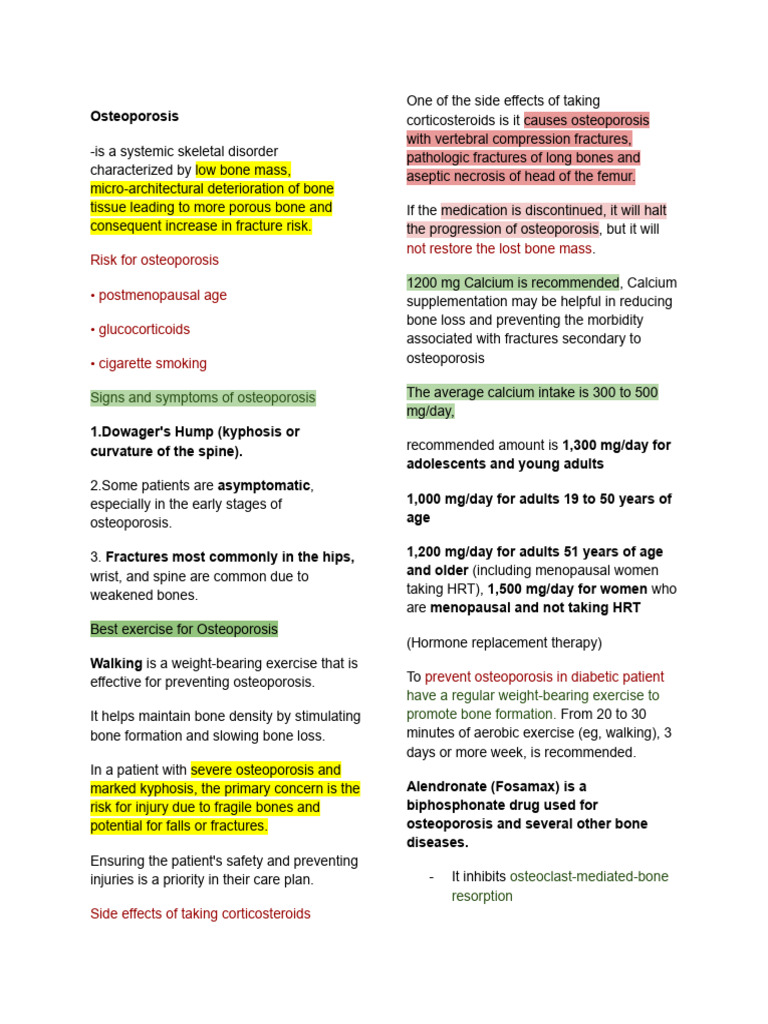 Finals Part 2 Notes Ca Pdf Osteoporosis Gout