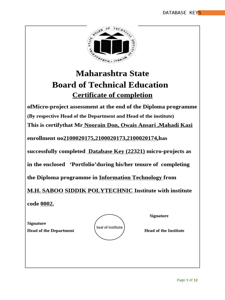 Pod - Microproject (28,31,32) | PDF | Relational Model | Relational Database