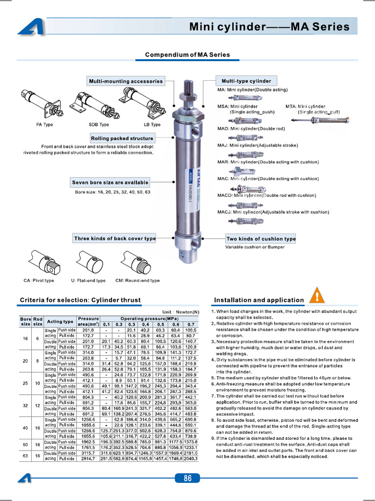 MA, MAC Series Cylinder 202409280443352506 | PDF