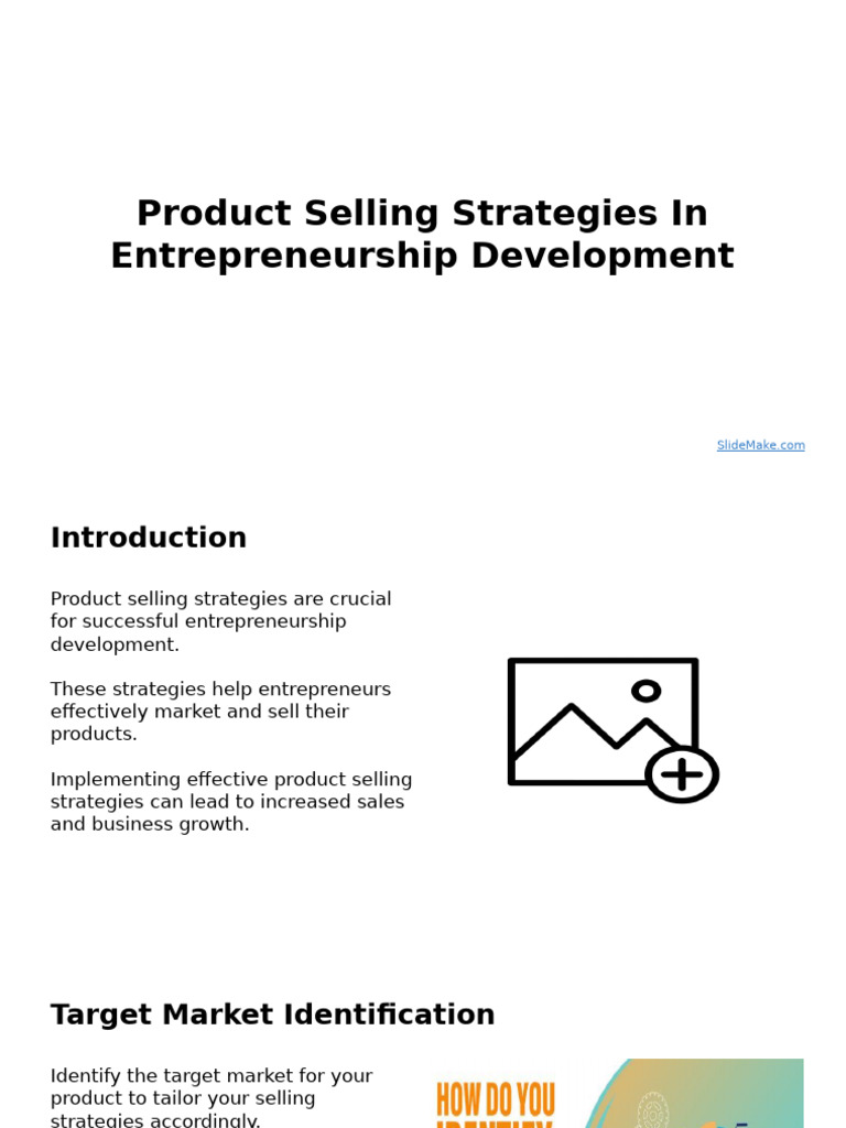 Product Selling Strategies in Entrepreneurship Development 2 | PDF ...