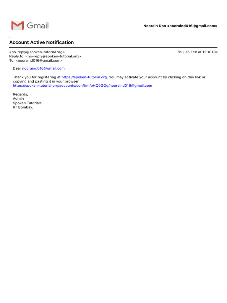 Account Active Notification | PDF