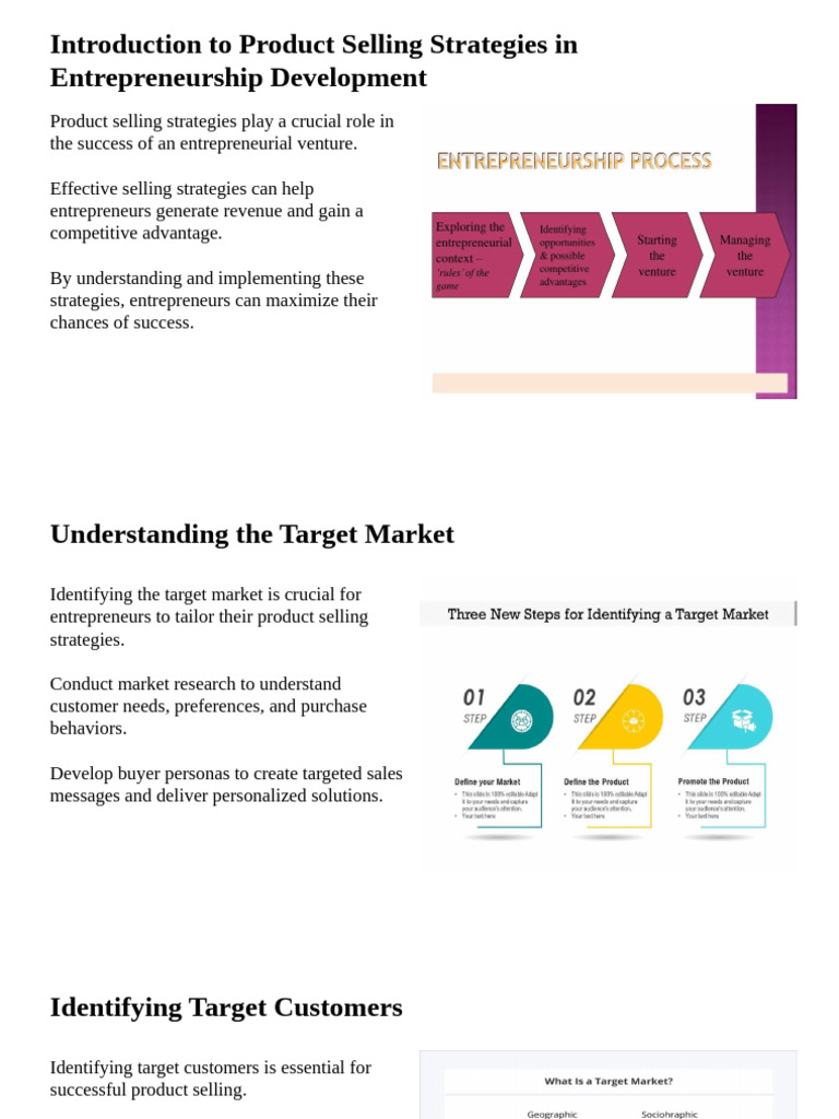 Product Selling Strategies in Entrepreneurship Development | PDF ...
