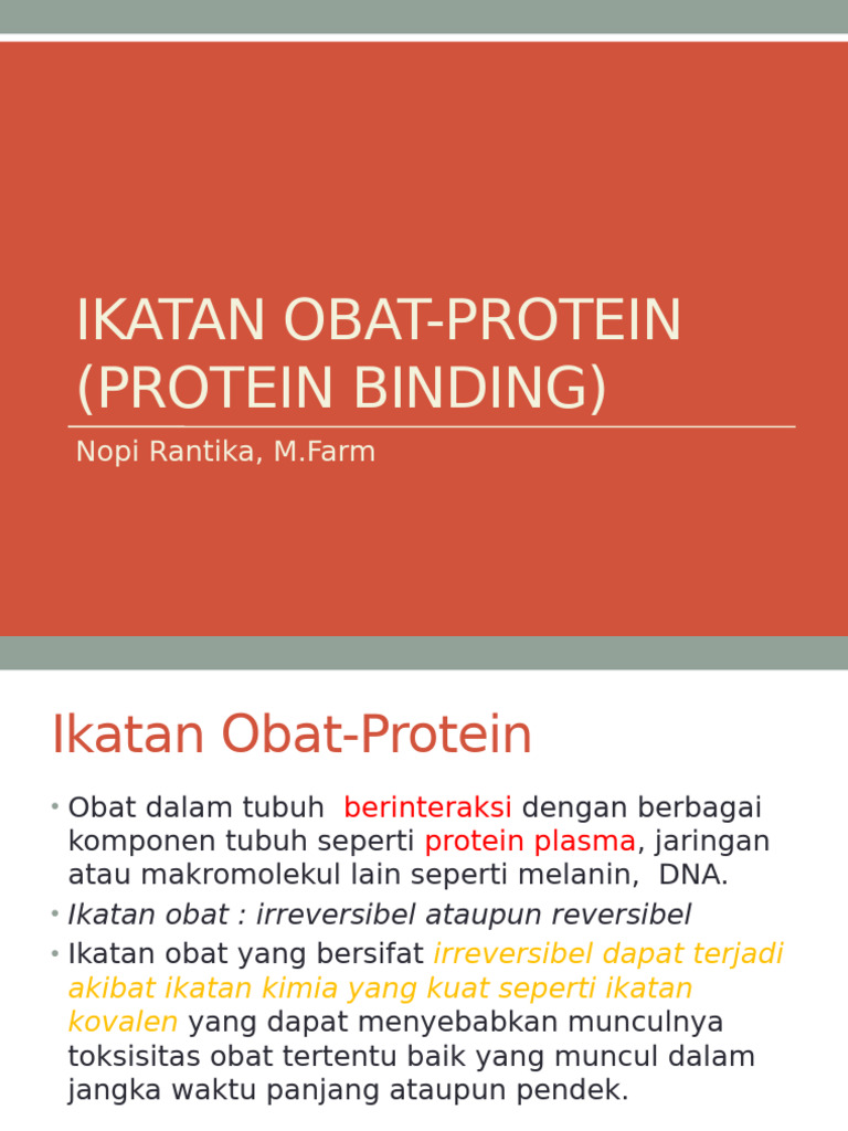 12. Ikatan Obat Protein-revisi | PDF