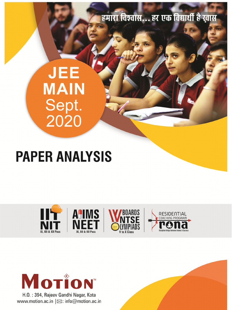 JEE Main 2020 Exam Analysis and Insights | PDF | Physics | Mathematical ...