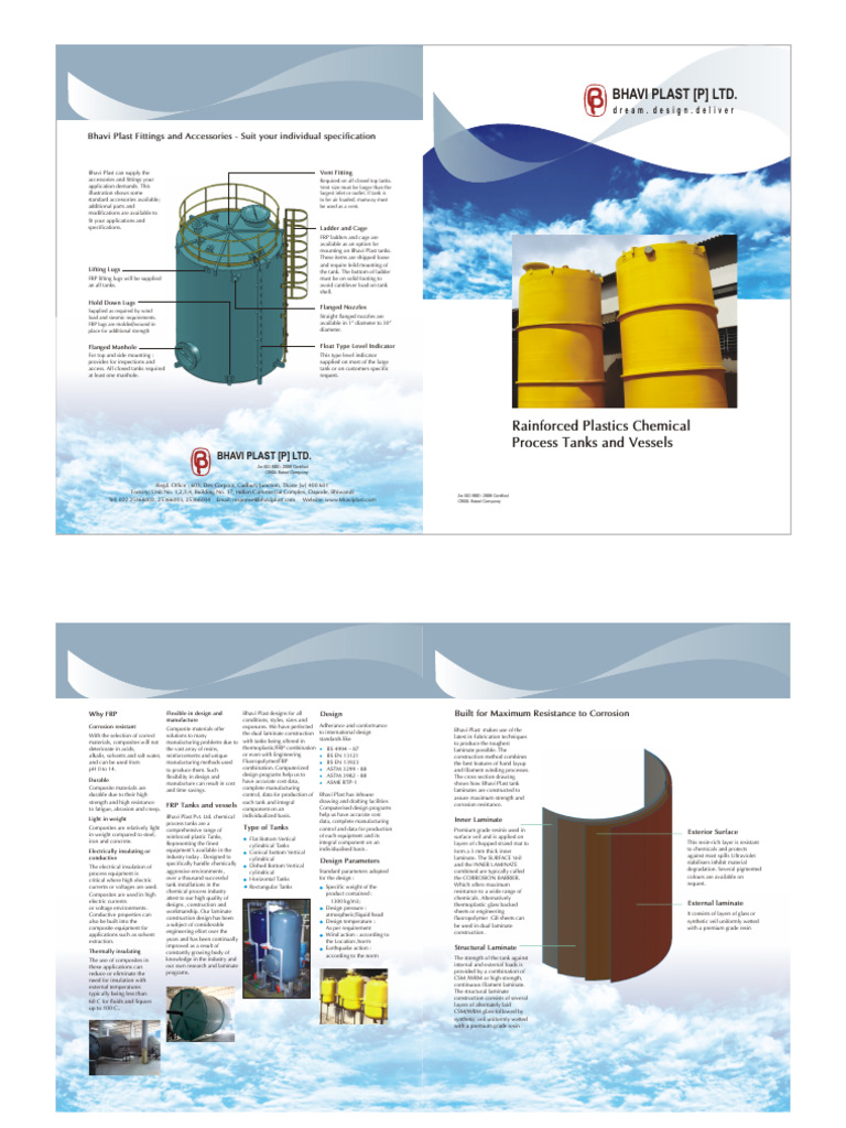 Reinforced Plastics FRP Tank Catalogue | PDF | Fibre Reinforced Plastic ...