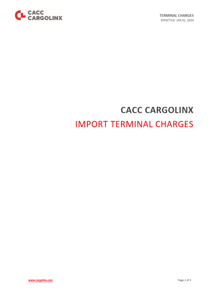 01012024_Import_Terminal_Charges_updated | PDF | Cargo