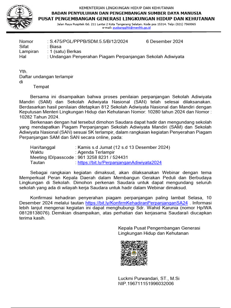 Surat UN - DLH Dan Sekolah | PDF