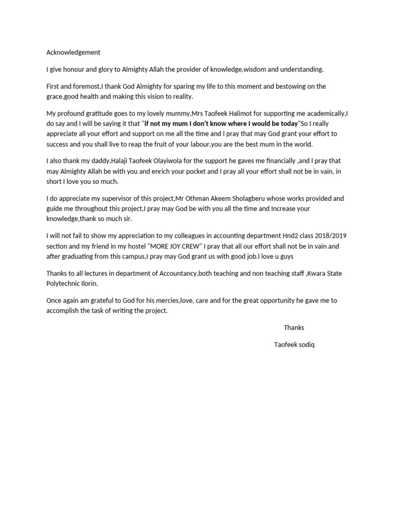 Acknowledgement bayo-WPS Office | PDF