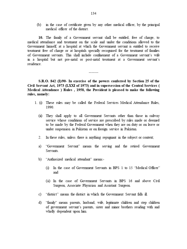 Medical Attendance Rules 1990 | PDF | Dentistry | Hospital