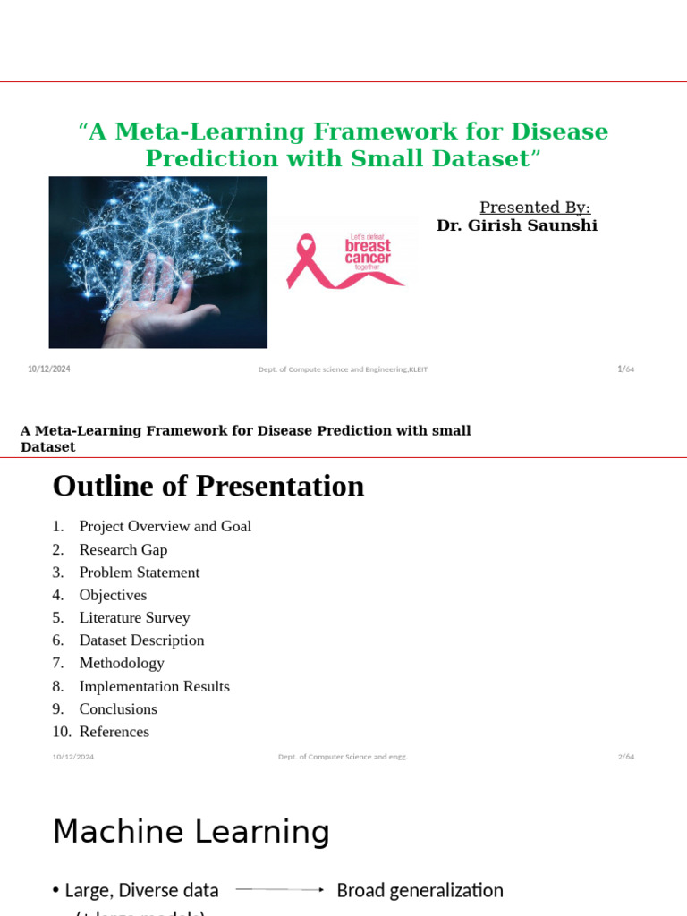 A Meta-Learning Framework For Disease Prediction With Small Dataset | PDF | Artificial ...