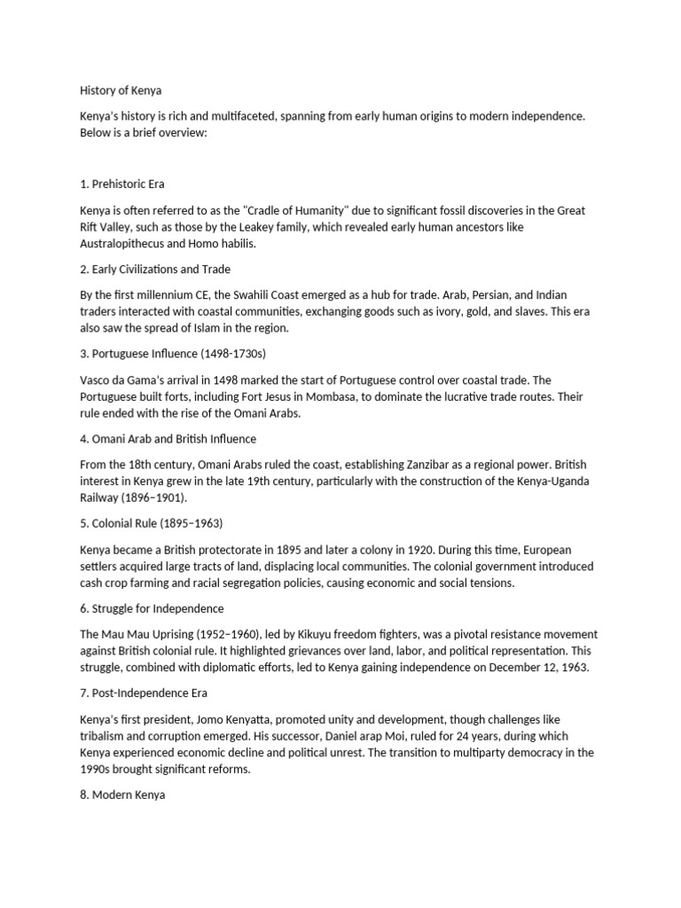 History of Kenya | PDF | Kenya | Africa