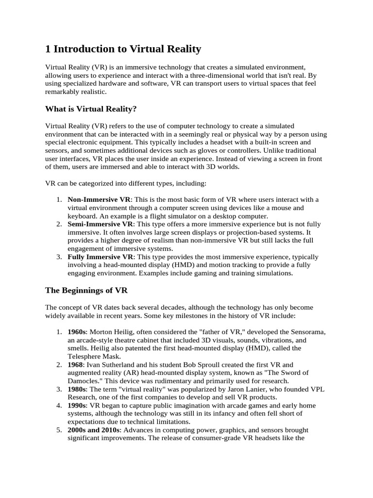 Virtual Reality | PDF | Virtual Reality | Augmented Reality