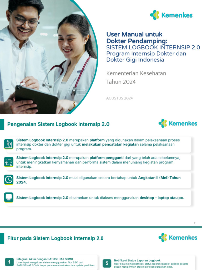 Sosialisasi LOGBOOK INTERNSIP 2.0 - Dokter Pendamping | PDF