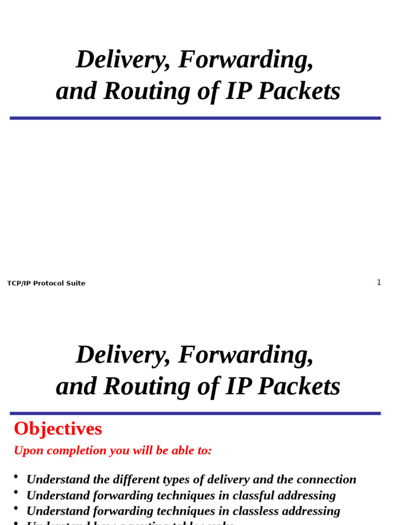 6. Delivery and Routing of IP Packets 2023-1-1 | PDF | Internet Protocols | Router (Computing)