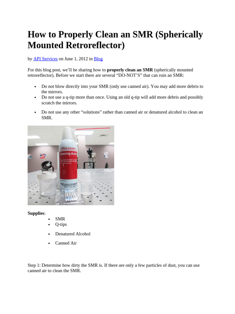 How To Properly Clean An SMR | PDF