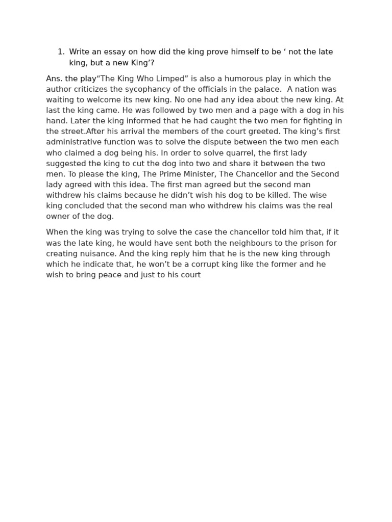 King Who Limped | PDF