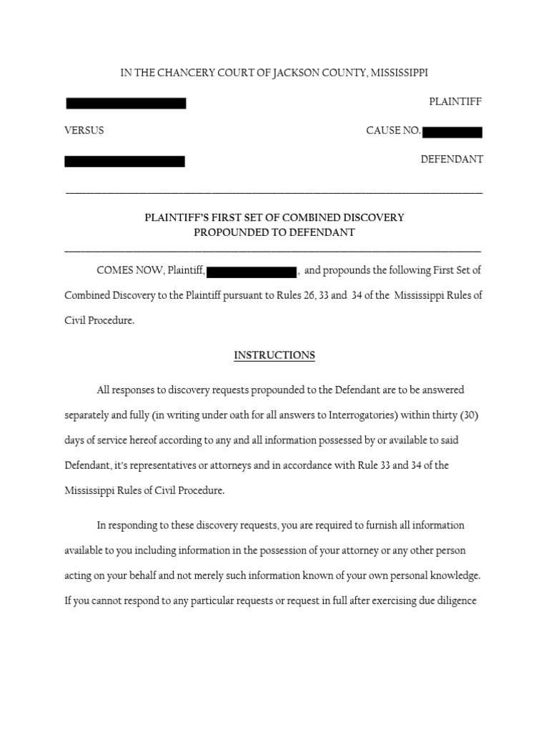 Discovery Requests Redacted | PDF | Discovery (Law) | Legal Procedure