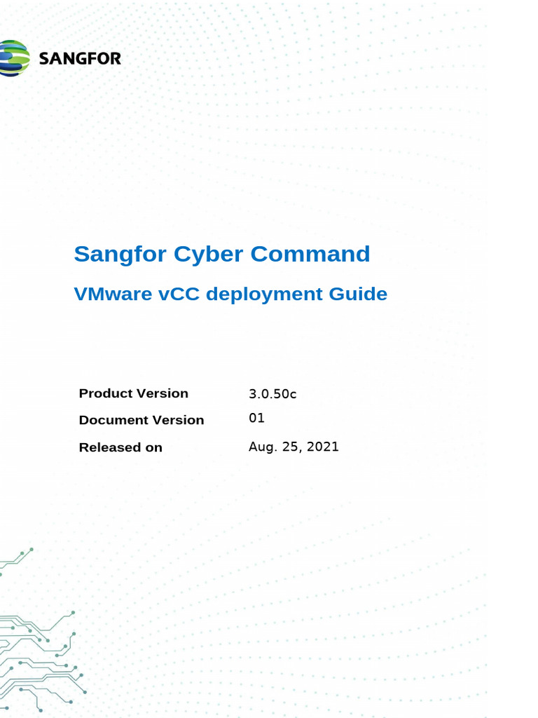 Sangfor VMware vCC Deployment Guide | PDF | Virtual Machine | Central ...