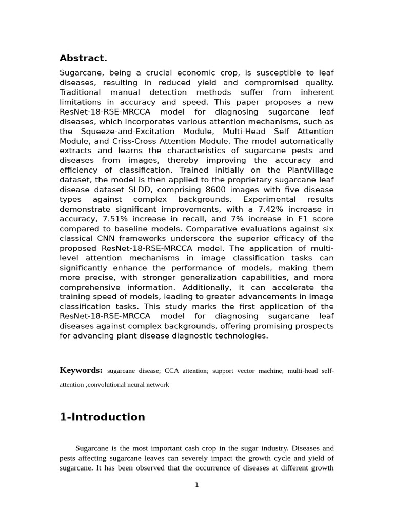 Sugarcane Diseases Pdf Artificial Neural Network Attention