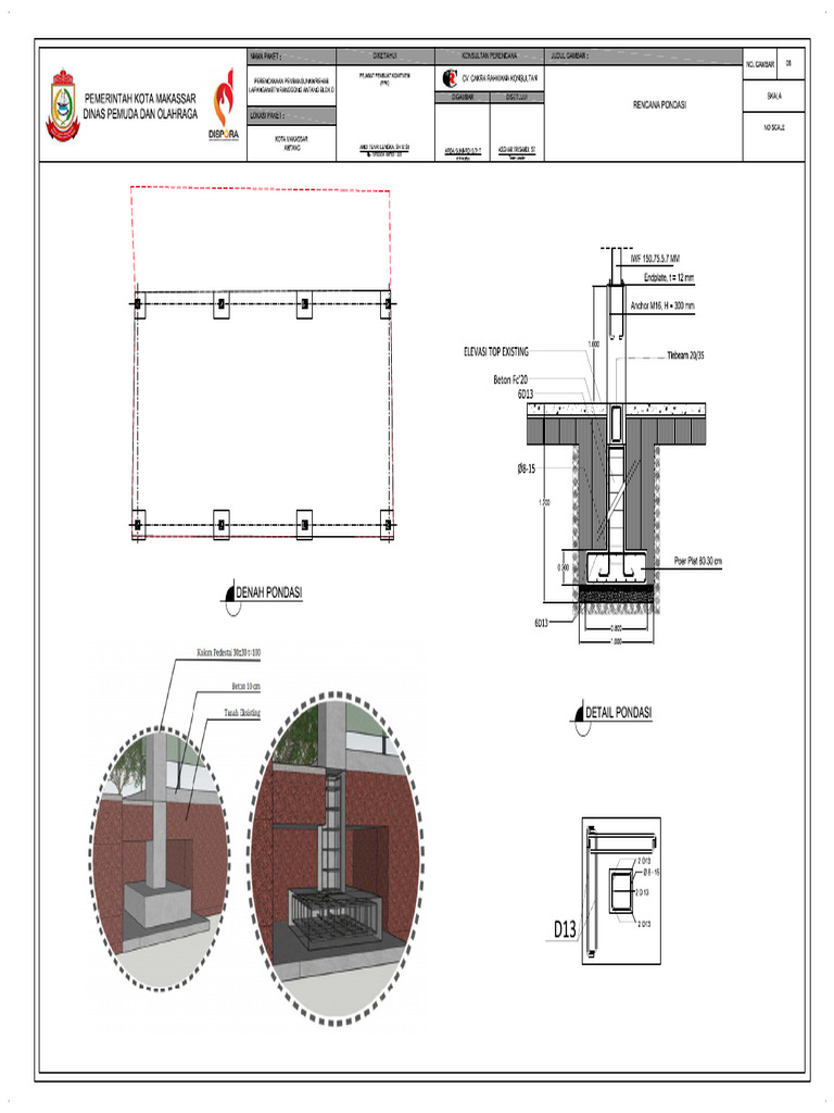 Detai Pondasi Badmintoon | PDF