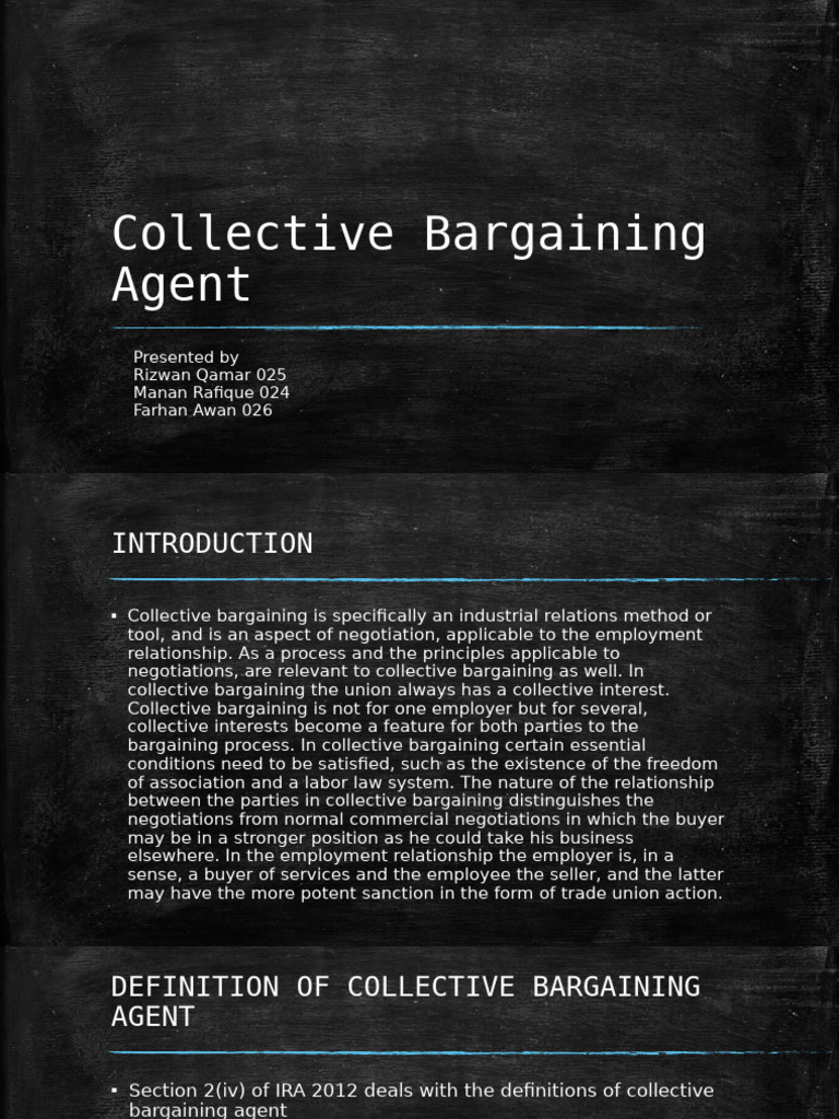 Labour Law Presentation Group 6 Collective Bargaining Agent | PDF ...