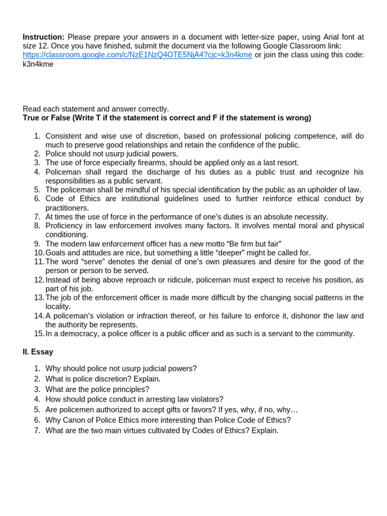 Activity 7 Crim4 (Midterm) | PDF | Police Officer | Police