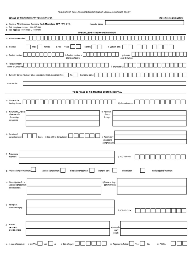 NEW FORM | PDF | Hospital | Patient