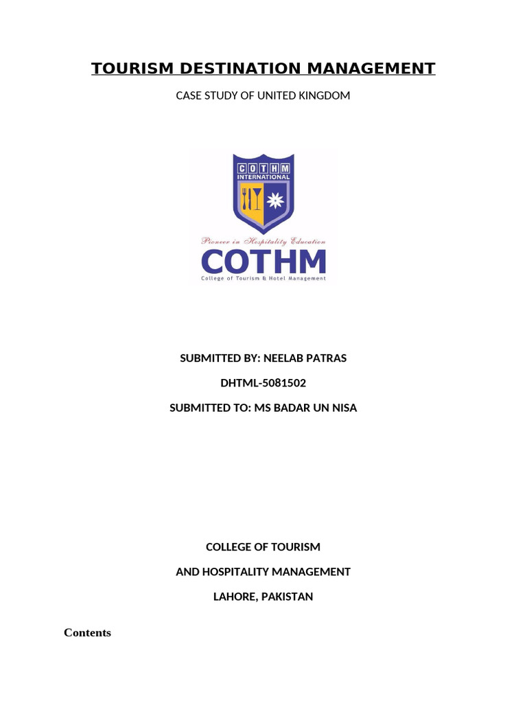 NEELAB PATRAS. TDM. United Kingdom | PDF | Tourism | Sustainability