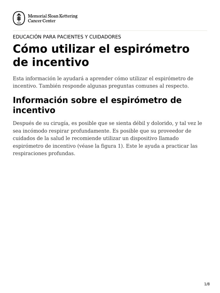 How Use Your Incentive Spirometer | PDF | Respiración