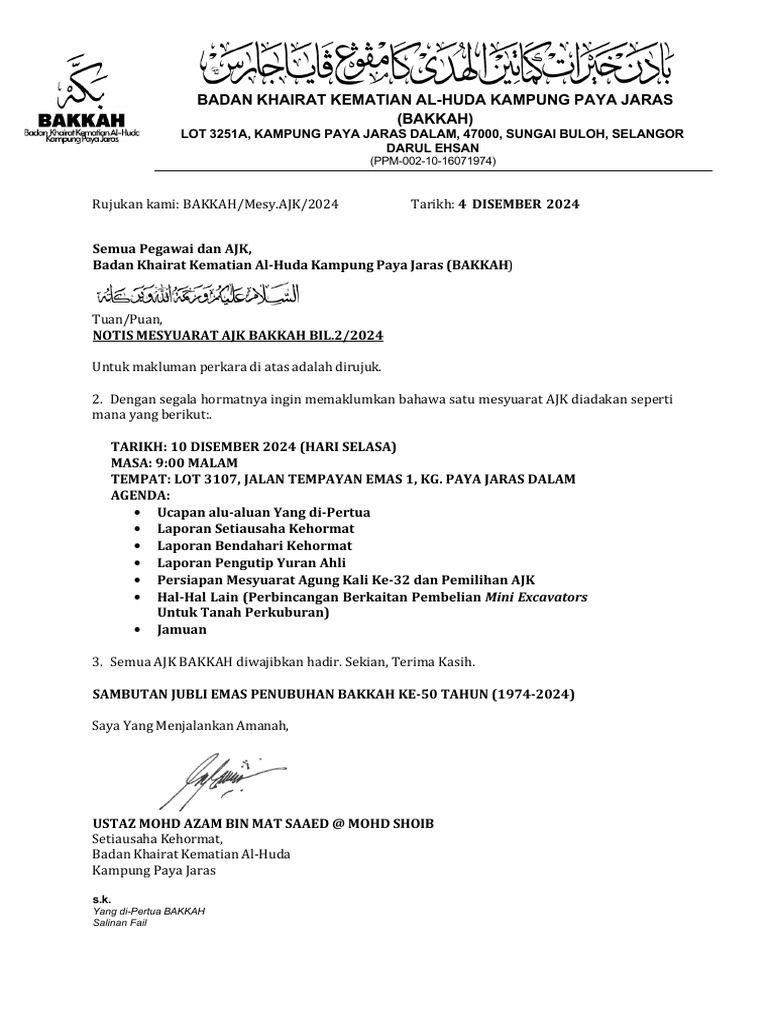 Notis Mesy Ajk Bil 2 | PDF