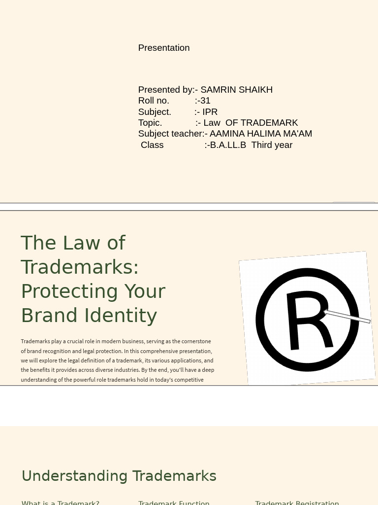 Understanding Trademark Law Essentials | PDF | Trademark | Brand