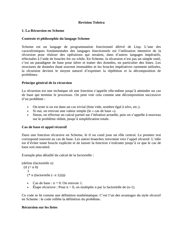 Récursion et Exceptions en Programmation | PDF | Structure de contrôle ...