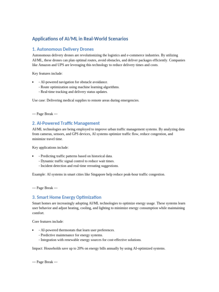 AI/ML Applications in Real Life | PDF